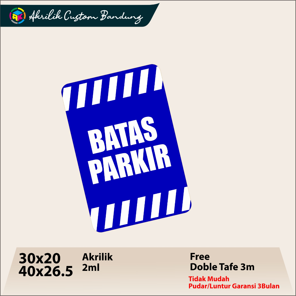 Jual AKRILIK RAMBU RAMBU SIGNAGE BATAS PARKIR ACRYLIC | Shopee Indonesia