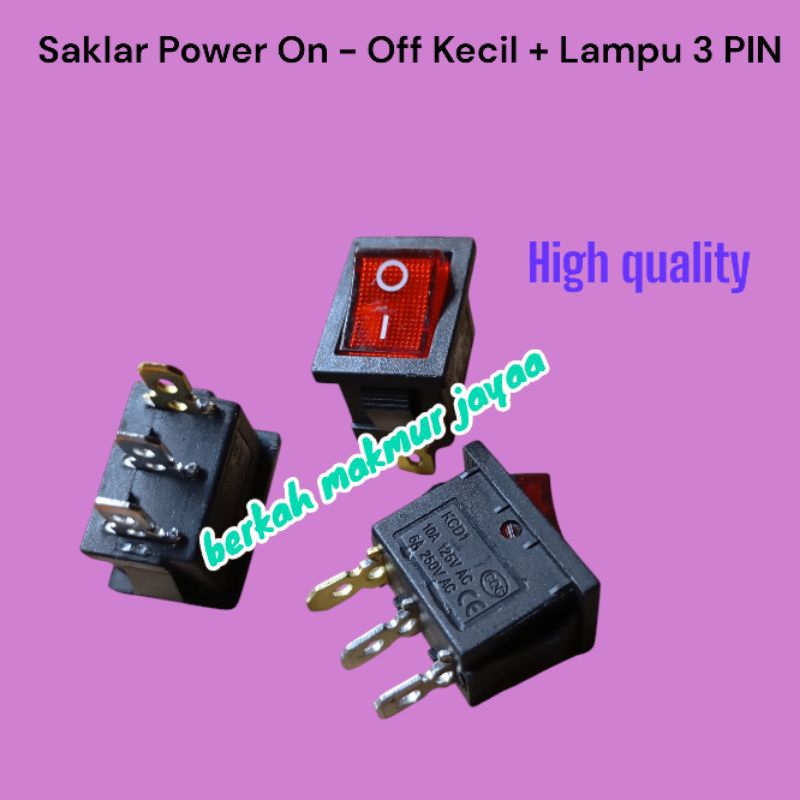 Jual Saklar Power On - Off Kecil + Lampu 3 PIN | Shopee Indonesia