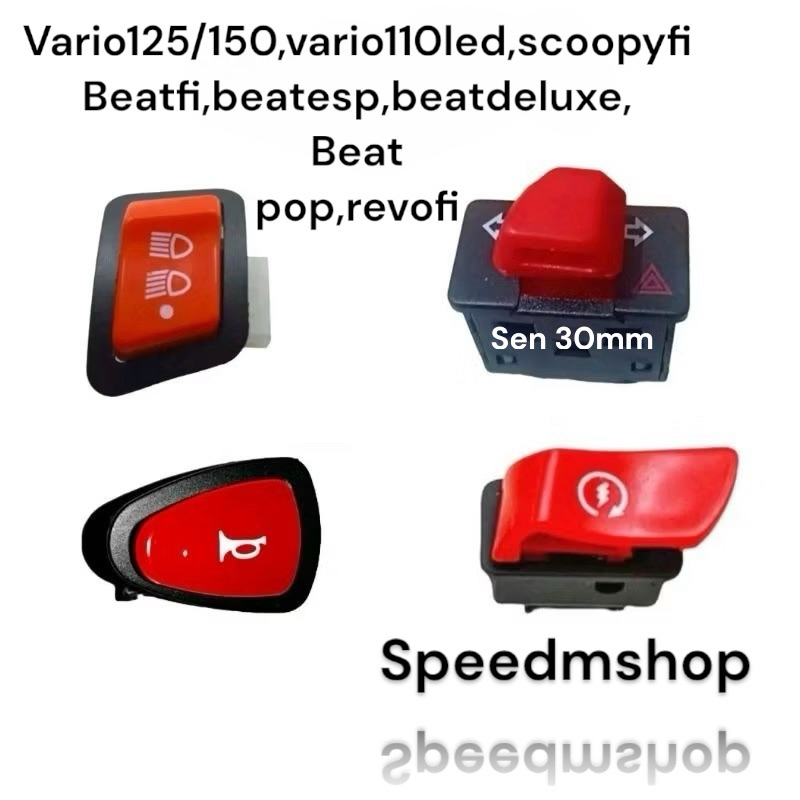 Jual PAKET SAKLAR TOMBOL MERAH VETNAM SAKLAR MERAH STARTER KLAKSON DIM ...