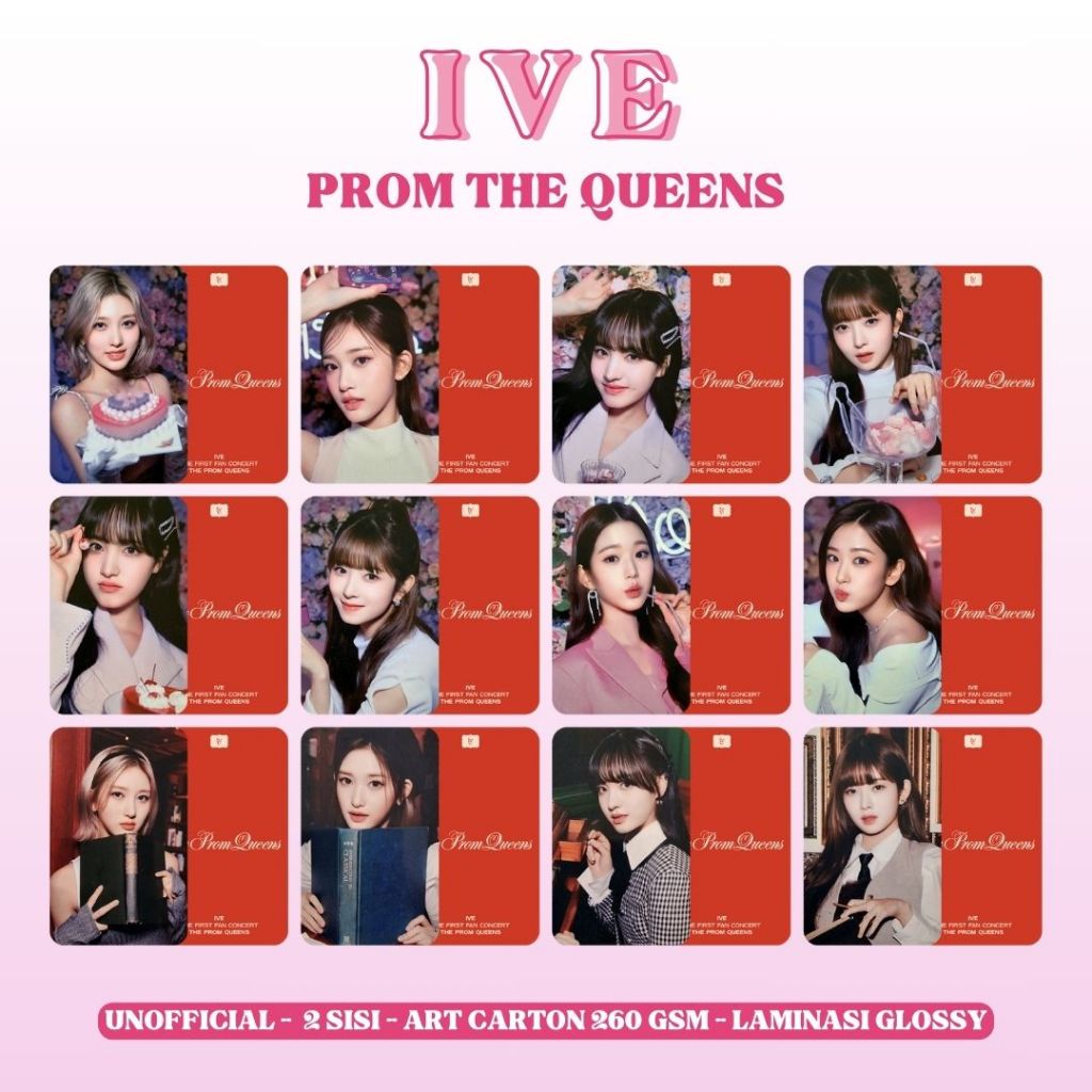 Jual Photocard IVE PROM THE QUEENS - PC Premium 2 Sisi Kartu Kpop Merch Unofficial | Shopee ...