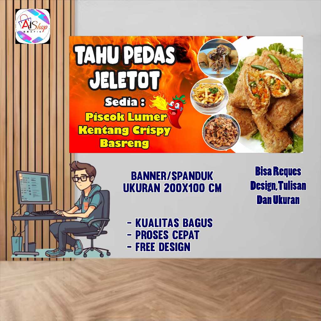 Jual spanduk banner tahu pedas | Shopee Indonesia