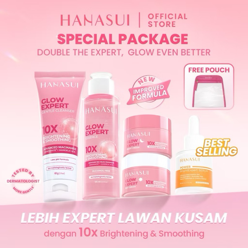 Jual [READY STOCK] PAKET SKINCARE HANASUI,Hanasui Double Expert, Glow ...