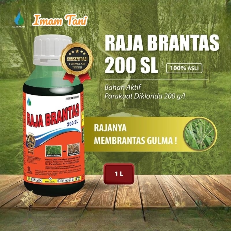 Jual Raja Brantas 200 SL 1 Liter Herbisida Pestisida Pembasmi Gulma ...