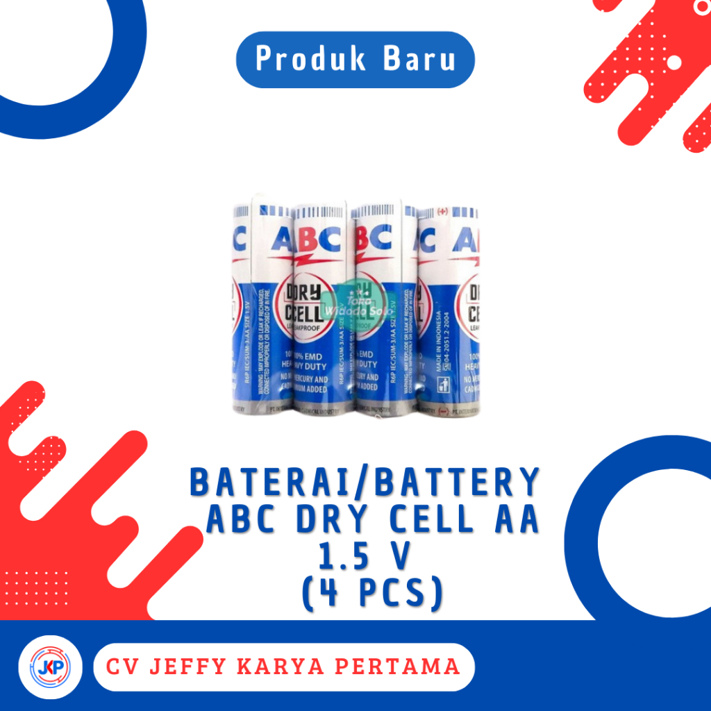 Jual Baterai/Battery ABC Dry CelL AA 1.5 V (4 Pcs) | Shopee Indonesia