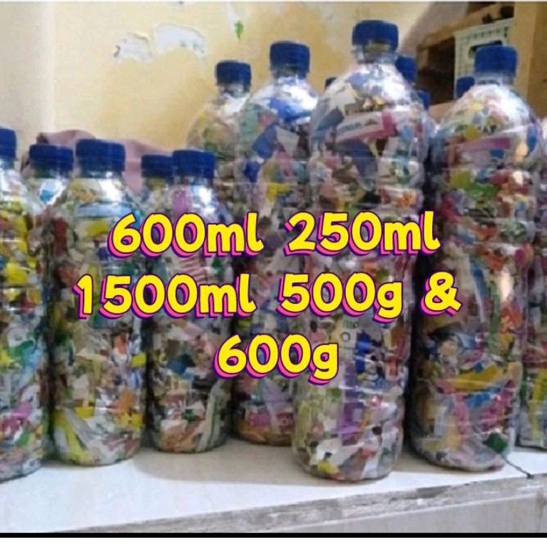 Jual ecobrick aqua 600ml 250g & 1500ml 500g 600g | Shopee Indonesia