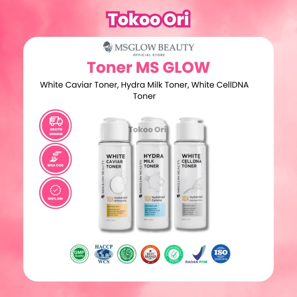 Jual TONER MS GLOW NEW VARIAN WHITE CAVIAR,WHITE CELLDNA,HYDRA MILK ...