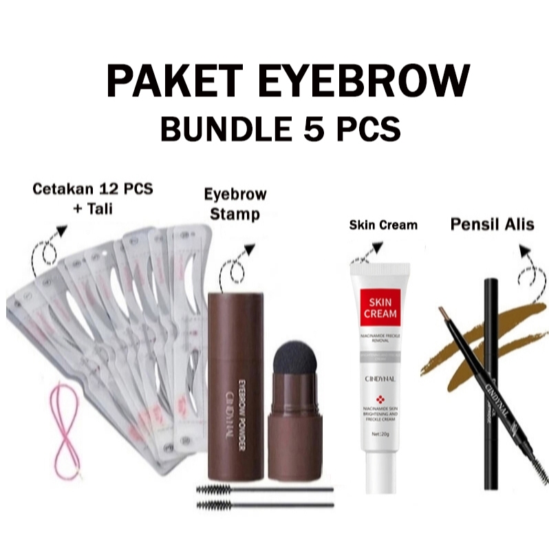 Jual (5in1) Paket Hemat Eyebrow Stamp Bundling 6in1 Cetakan Alis Tali ...