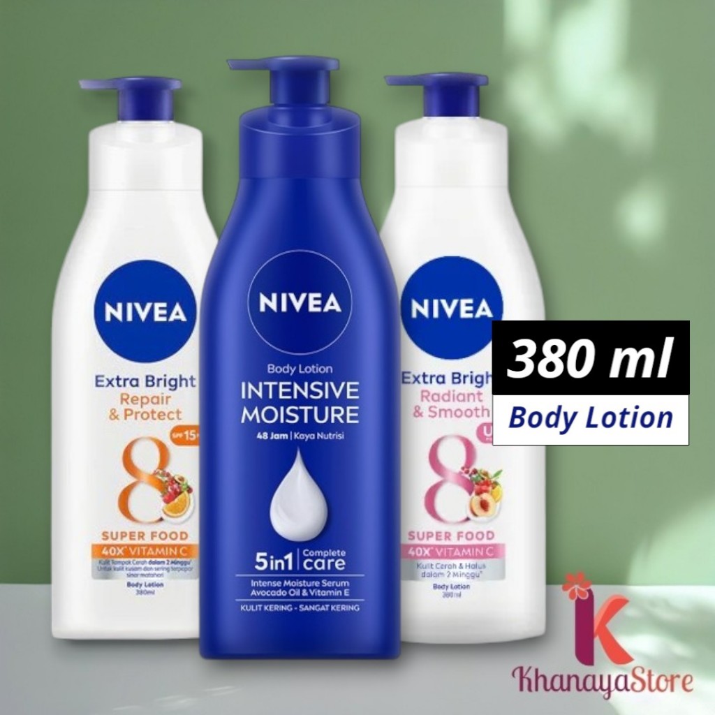 Jual Nivea Body Lotion 380ml 380 ml kemasan pump besar / Nivea Intensive Moisture biru - Repair ...