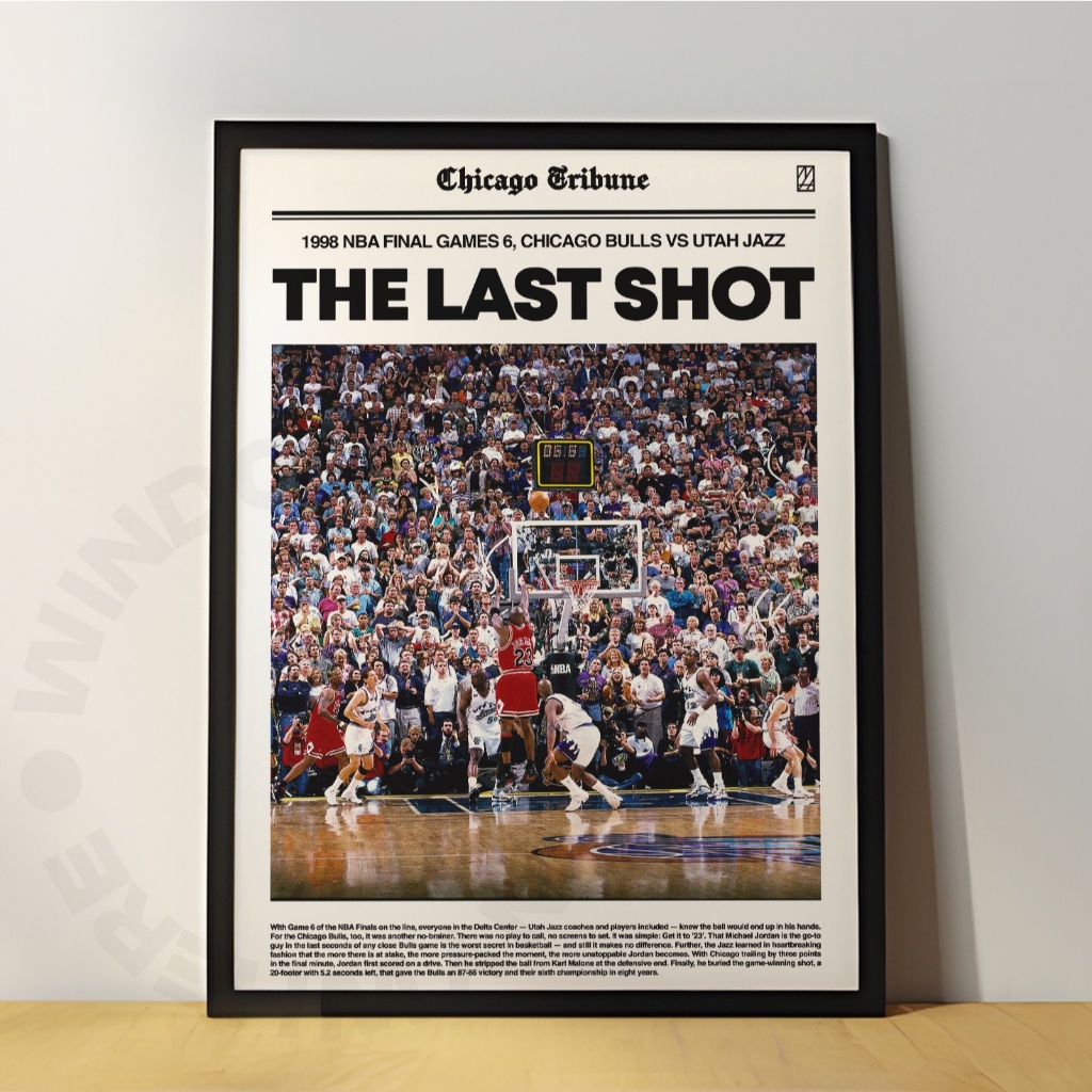 Jual Poster NBA Michael Jordan Last Shot Art Print | Chicago Bulls 1998 ...