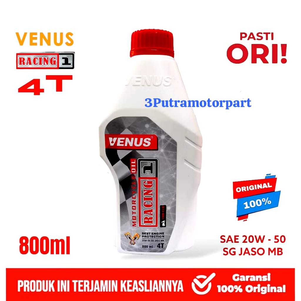 Jual Oli Mesin Venus Racing1 4T 800ML SAE [ 20W-50 ] API SG Original ...