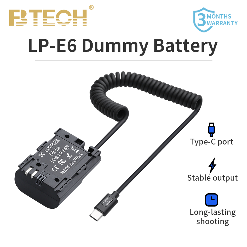 Jual FB LP-E6 Type C USB Dummy Battery with USB-C Input for Canon 5D2, 5D3, 5D4, 6D, 60D, 6D2 ...