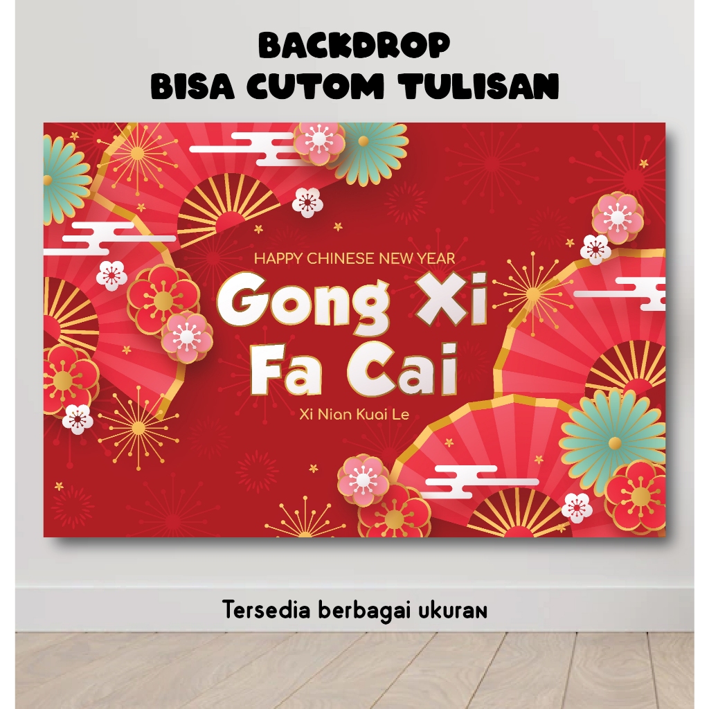 Jual BACKDROP IMLEK UCAPAN GONG XI FA CAI CUSTOM TULISAN HIASAN BANNER ...