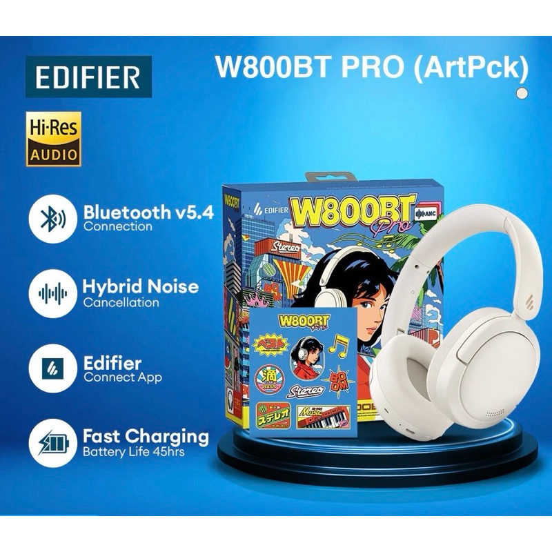 Jual EDIFIER W800BT PRO Wireless Over Ear Headphones With ANC - Ivory ...