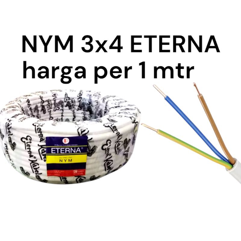 Jual Kabel NYM 3X4 Eterna harga per meter | Shopee Indonesia