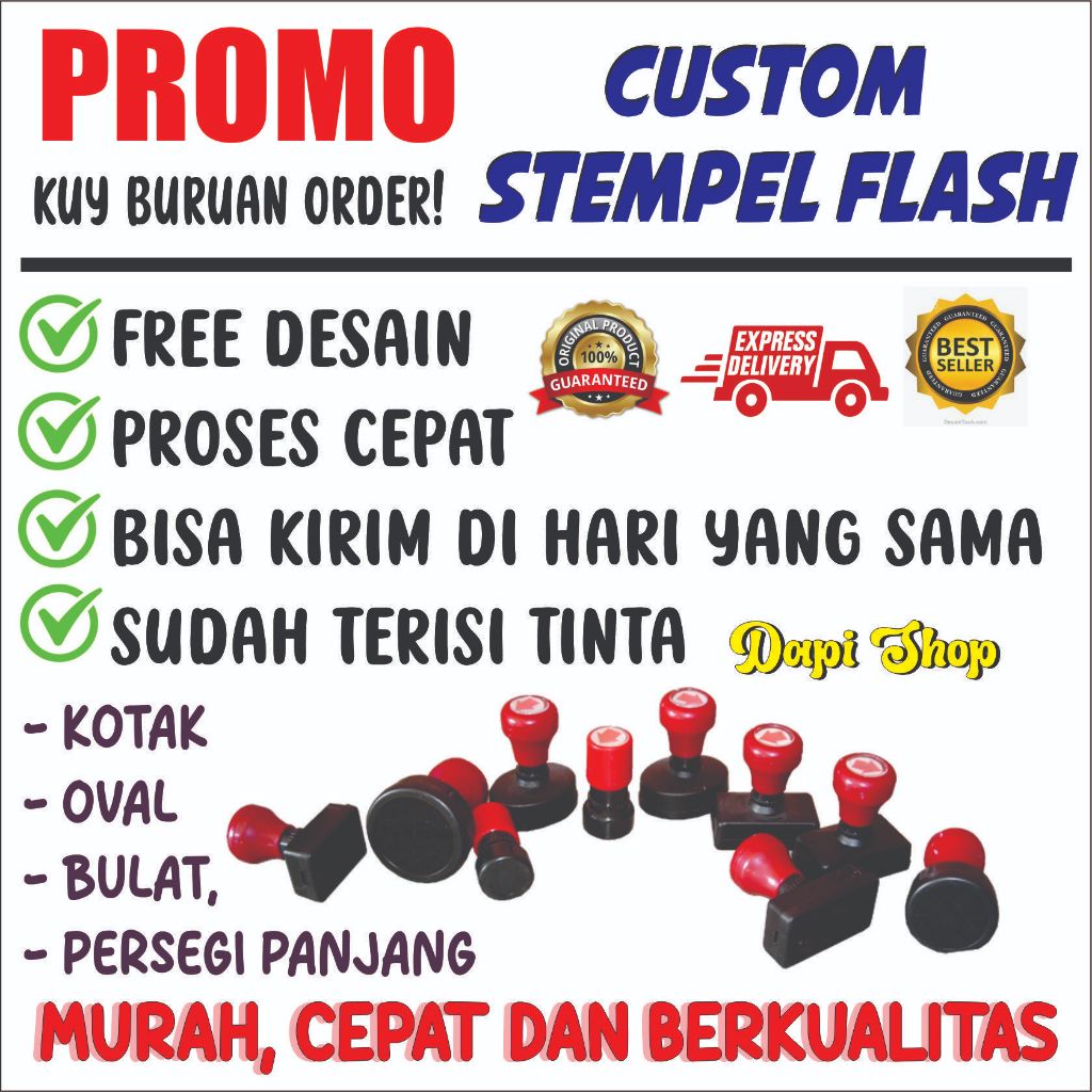 Jual STEMPEL FLASH OTOMATIS CUSTOM DESAIN SENDIRI STEMPEL KANTOR TOKO LUNAS STEMPEL WARNA MEDIAN ...