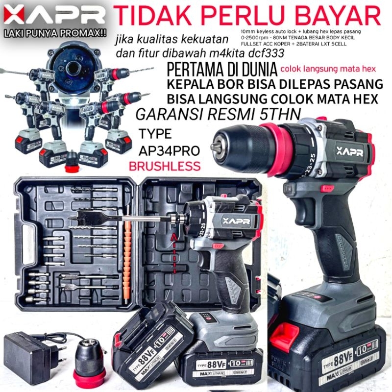 Jual BIG PROMO Raja bor brushless APR AP34 PRO basic mesin ap13pro bisa untuk impact driver ...