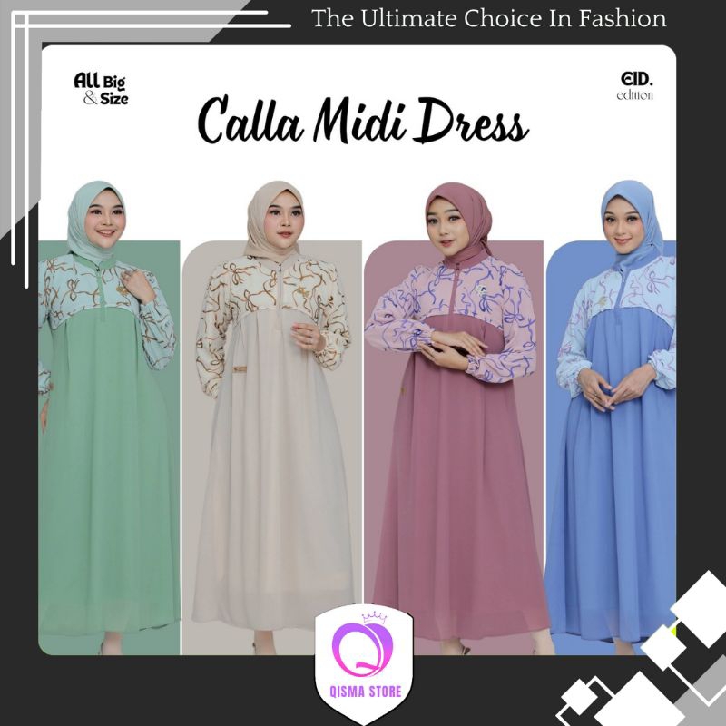 Jual CALLA MIDI DRESS BY FEE FASHION // QISMA STORE | Shopee Indonesia