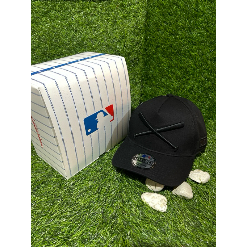Jual Logo X Baseball Black On Black Bahan Hitam Topi Premium MLB ...