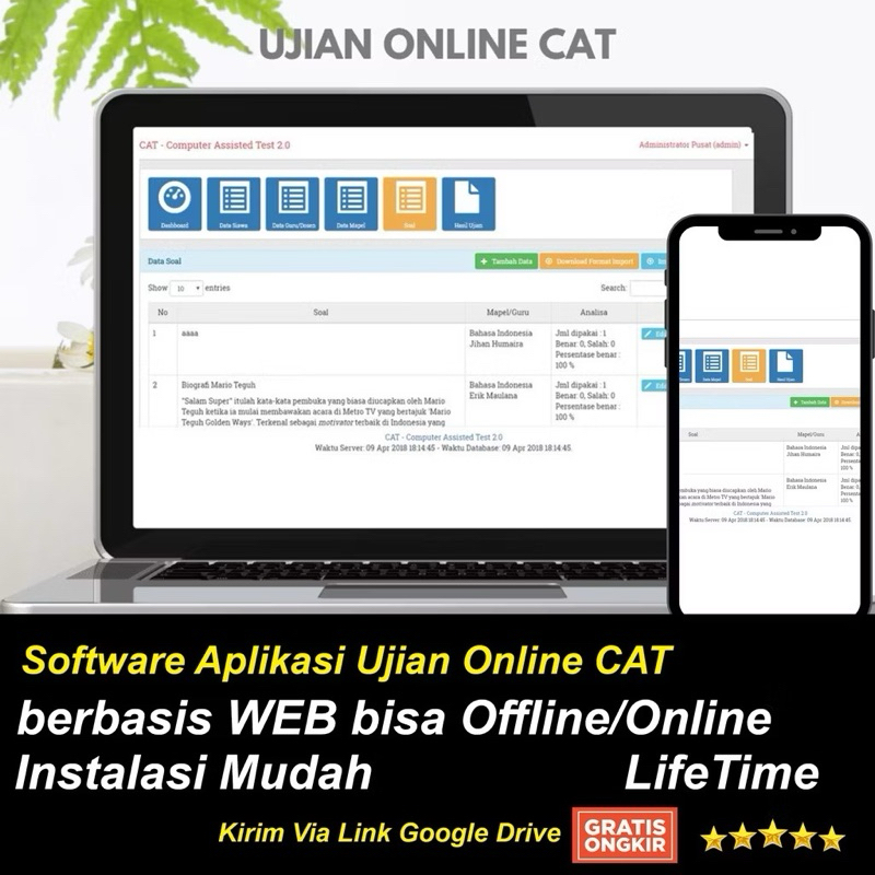 Jual Software Aplikasi Ujian Online CAT berbasis WEB bisa Offline ...