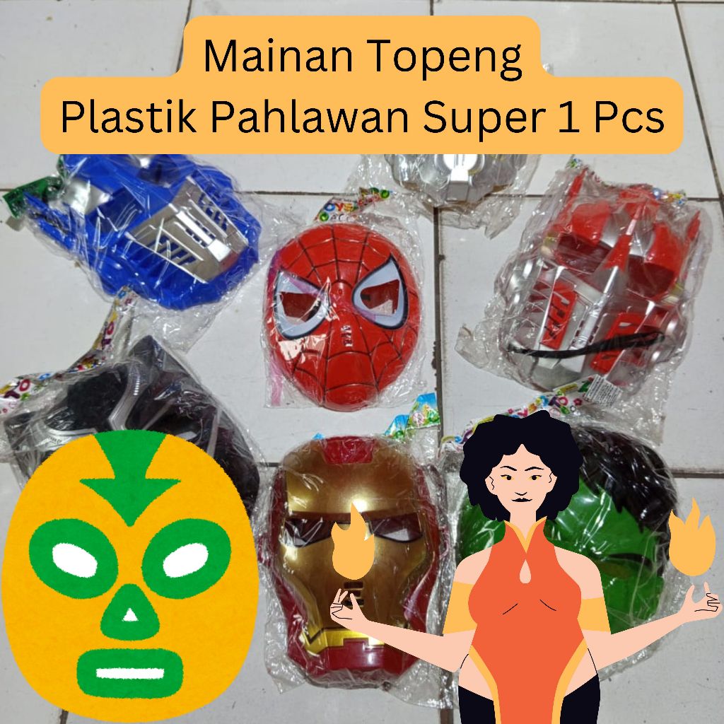 Jual MAINAN TOPENG PLASTIK KARAKTER SUPERHERO 1 PCS | Shopee Indonesia