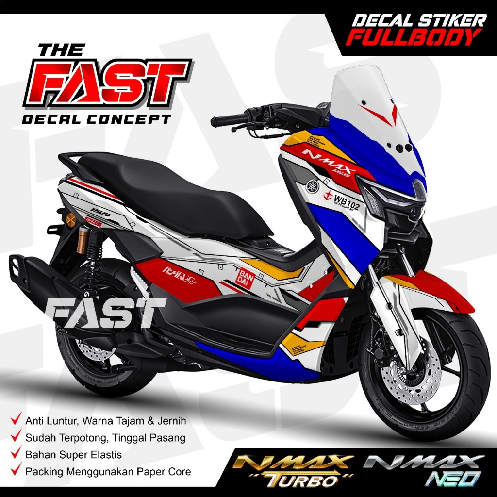 Jual Decal Stiker Nmax Turbo/Neo New Fullbody Gundam TERBARU COD Decal ...