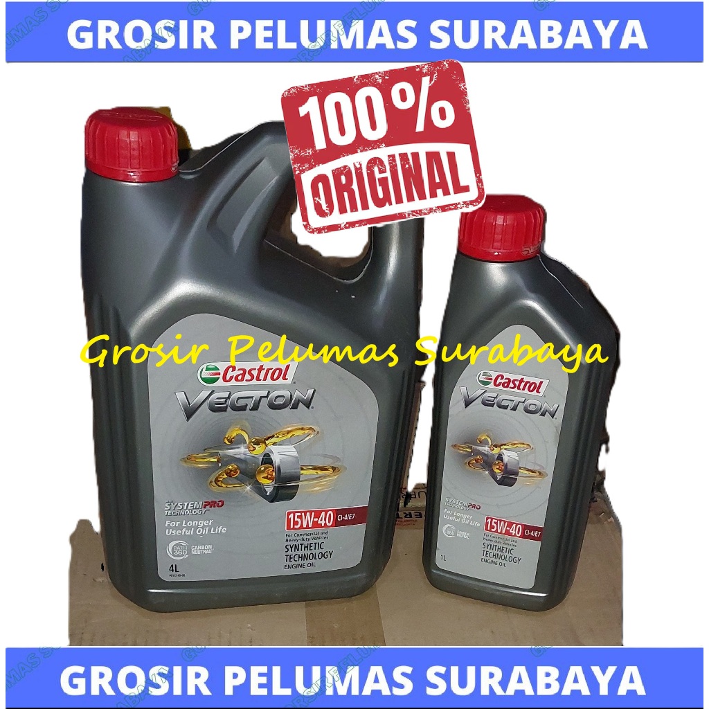 Jual ORIGINAL Oli Castrol VECTON Diesel 15w-40 GALON 4ltr Oli Diesel Vecton Ci4 4 Liter | Shopee ...
