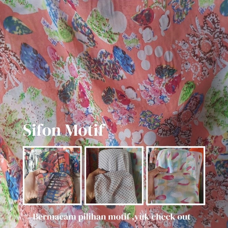 Jual Bahan sifon premium | Harga / 0,5 m | Bahan sifon motif / Bahan ...