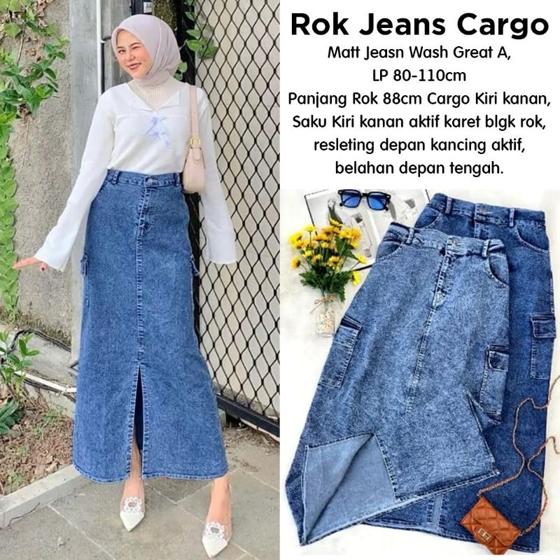 Jual ROK CARGO GREAT A - SNOW BLUE ( ON MODEL ) - KET UKURAN SESUAI ...