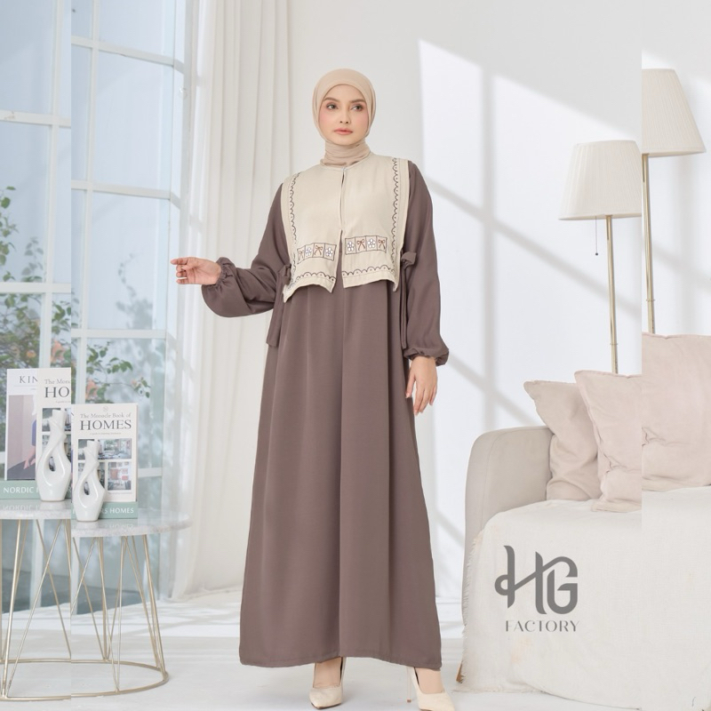Jual Namina Dress Vest / Dress Rompi Bordir / Long Dress / gamis dewasa ...