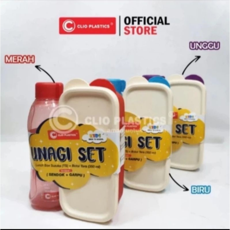 Jual Lunch box set Unagi set Clio / kotak Makan botol Minum set Unagi | Shopee Indonesia