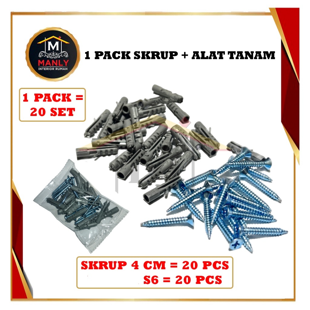 Jual Skrup Sekrup Set Alat Tanam 4CM Tembok Screw Dinding | Shopee ...