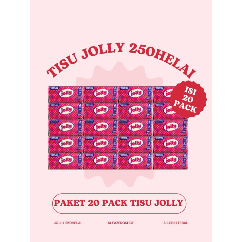 Jual Tissue JOLLY Facial 250 Sheet 2 Ply / Tisu Wajah / Tissu Muka ...