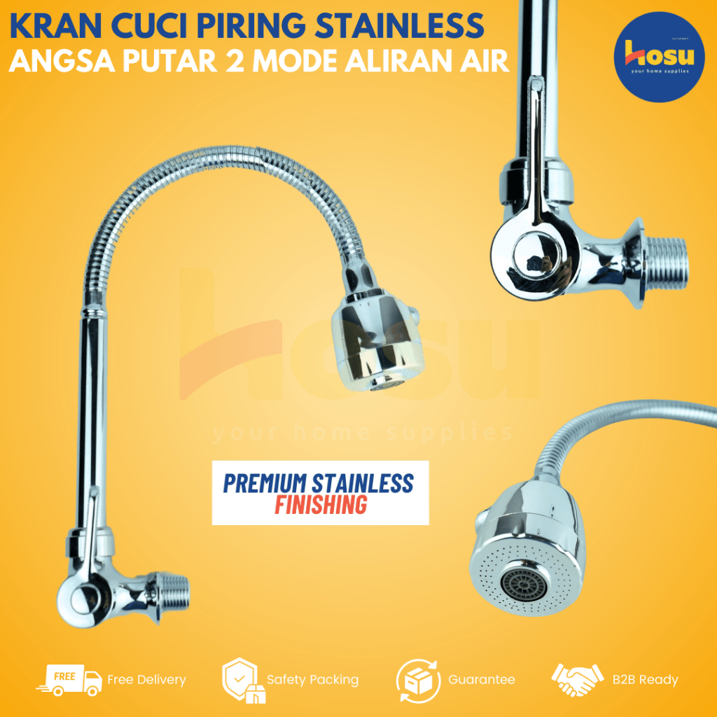 Jual ORACLE Kran Cuci Piring Flexible Stainless Steel Angsa Putar 360 ...