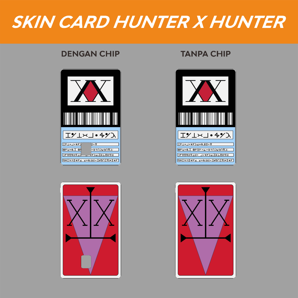Jual Skin Card ATM E-Money Anime Hunter x Hunter Card Hunter License ...