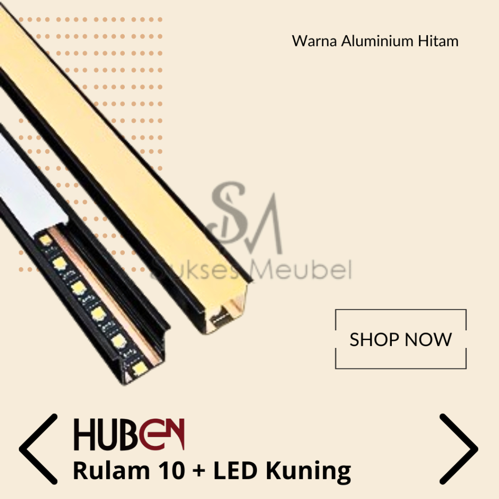 Jual HUBEN Rumah Lampu LED Strip 3 Meter RULAM-10-LED Hitam | Rumah ...