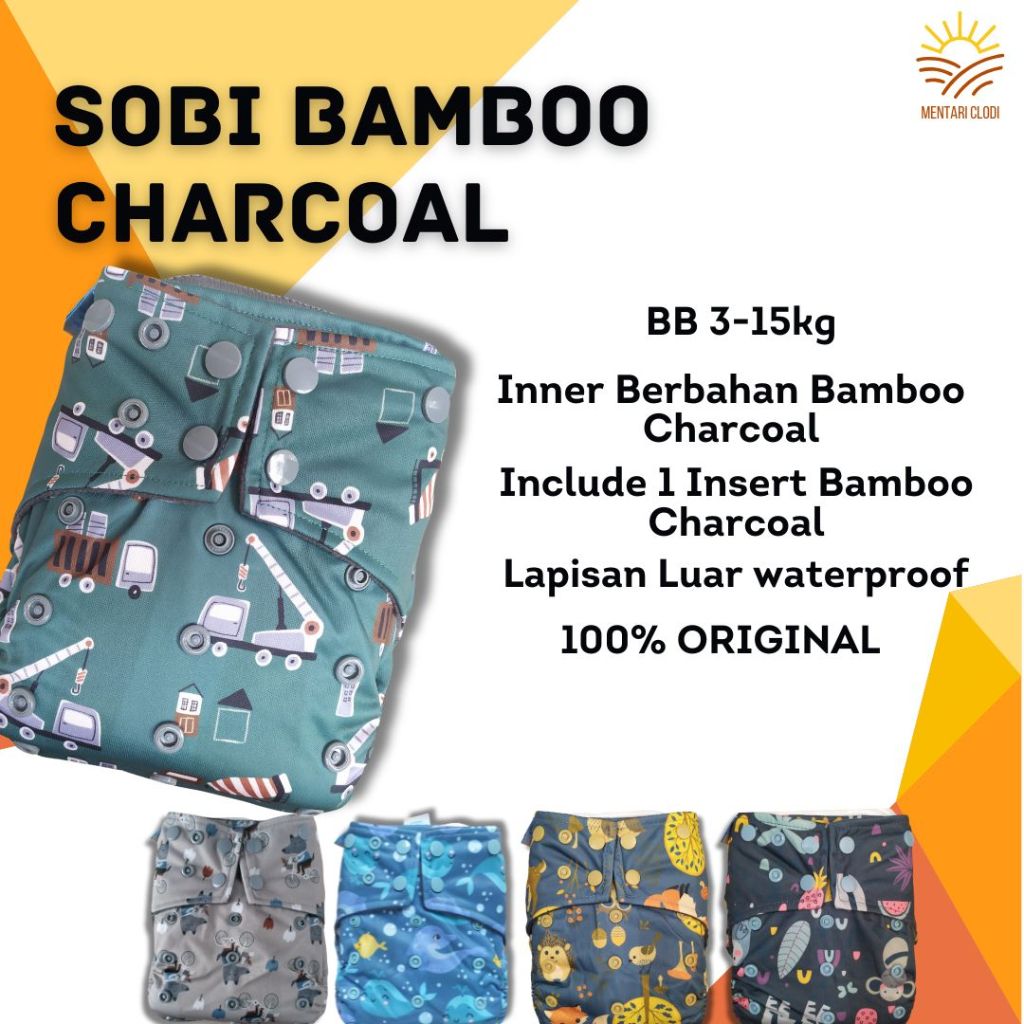 Jual Clody Sobi Bamboo Charcoal Clodi Sobi Pocket Popok Kain Bayi Cuci ...