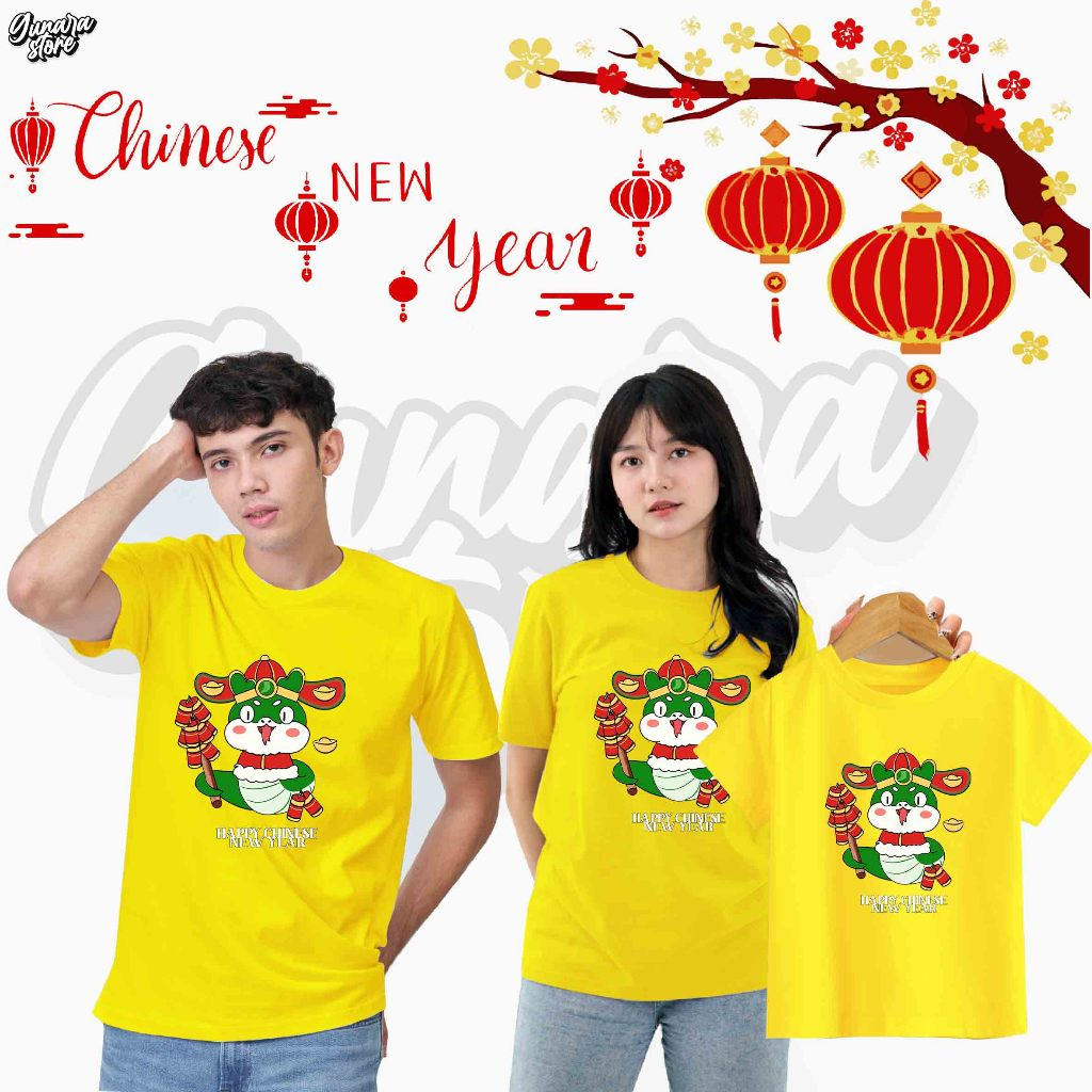 Jual CNY13 BAJU KAOS IMLEK KELUARGA FAMILY 2025 SHIO ULAR KATUN COMBED ...