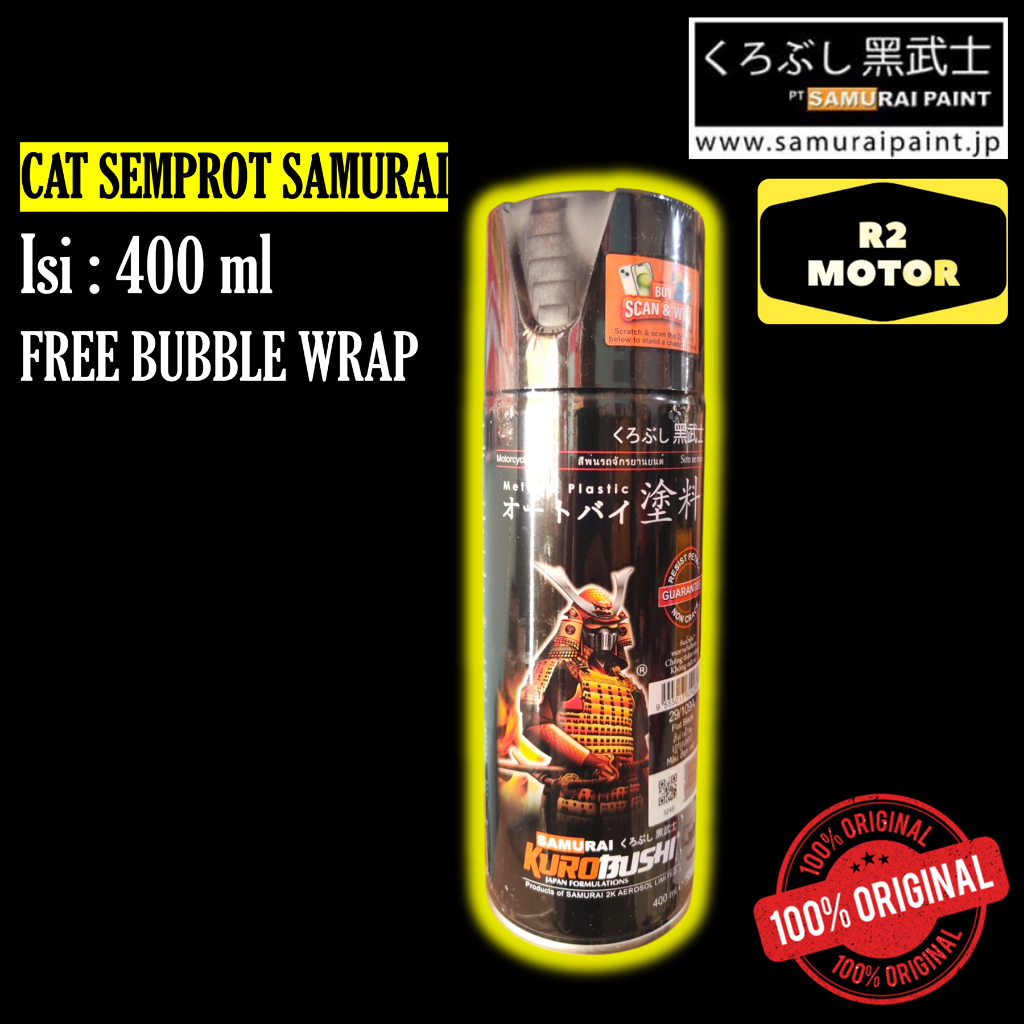 Jual SAMURAI PAINT CAT SEMPROT 400ML PILOK PILOX WARNA METALIK METALLIC | Shopee Indonesia