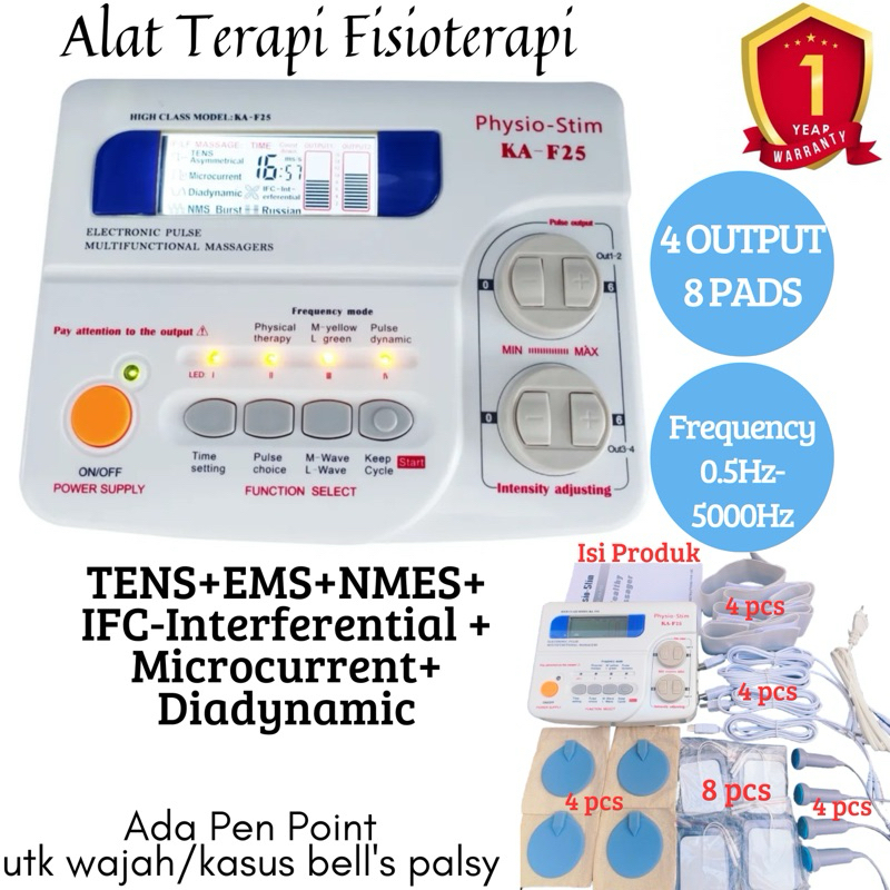 Jual TENS+NMES+EMS Terapi /Alat Fisioterapi 4 Channel +Pen point untuk ...
