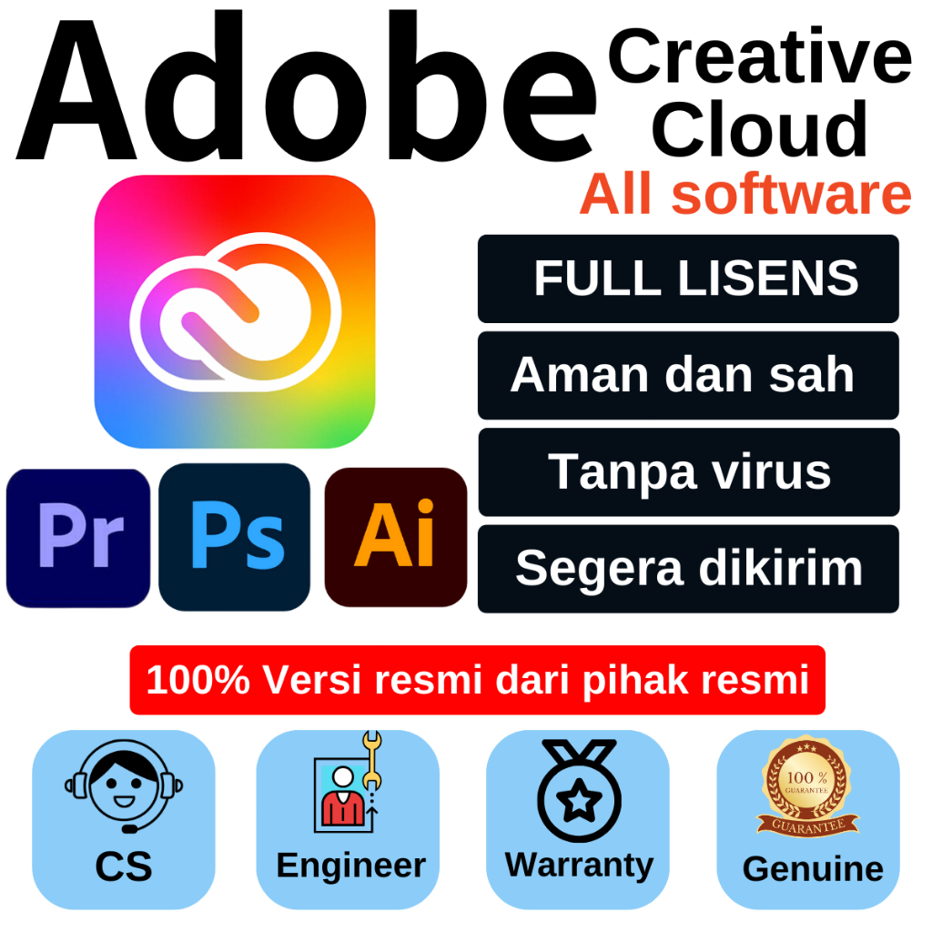 Jual adobe phothoshop illustrator creative cloud cc All apps Lisensi selama 1 bulan Pembeli 4kun ...