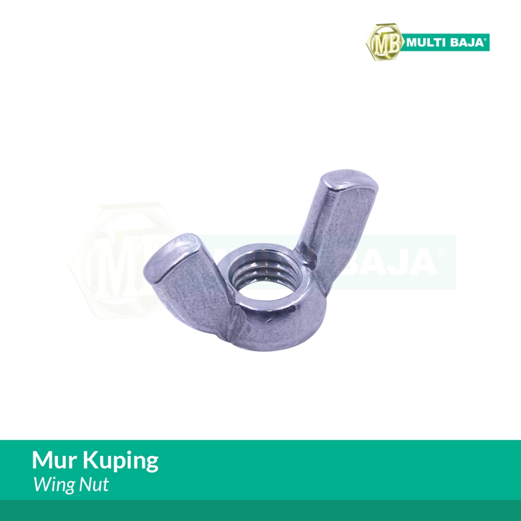 Jual Mur Kuping Besi ( Nickel ) M6 - 1.0 ( Wing Nut ) | Shopee Indonesia