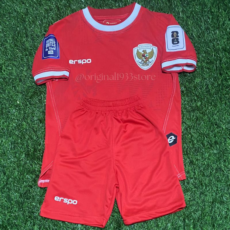 Jual Jersey Timnas Anak 2024 Home Jersey Anak Timnas Fullpatch Piala Dunia Setelan Baju Anak ...