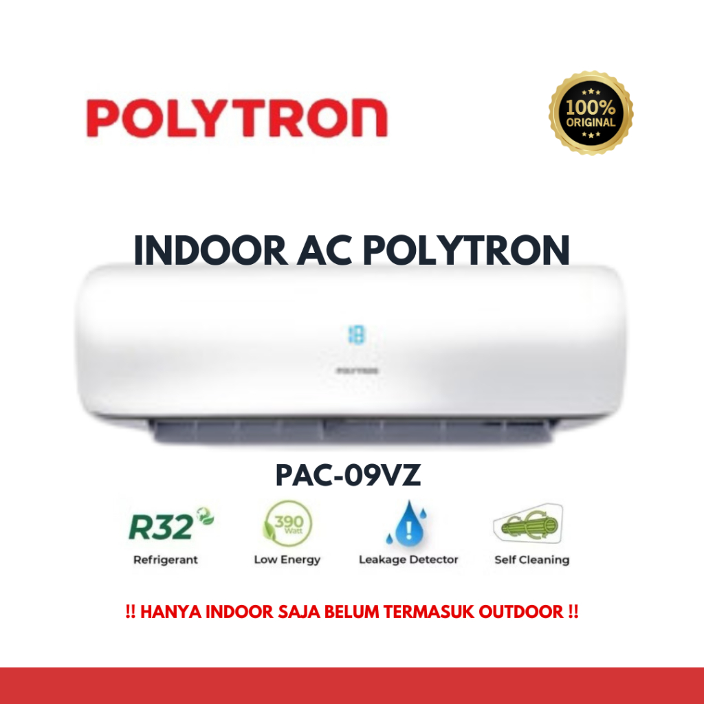 Jual INDOOR AC POLYTRON 1 PK PAC 09VZ STANDART R32 BARU TIDAK TERMASUK ...