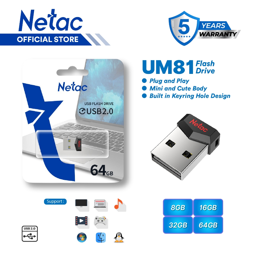 Jual Netac Flashdisk U116 / UM81 USB 3.2 / USB 2.0 Flash Drive 8GB/16GB ...
