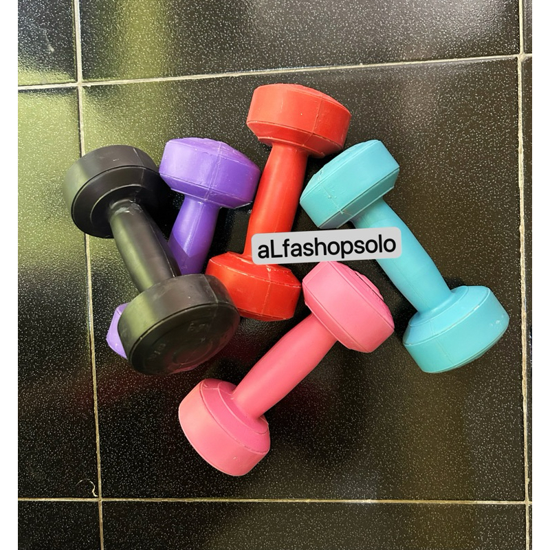 Jual Barbel Warna Barbel Plastik Dumbel Warna 1kg (1pcs) | Shopee Indonesia