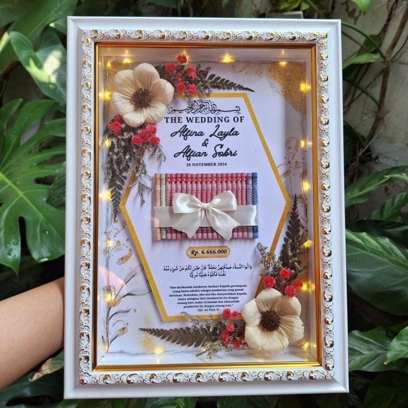 Jual BINGKAI MAHAR PERNIKAHAN CUSTOM/ BINGKAI HANTARAN AESTHETIC 3D ...