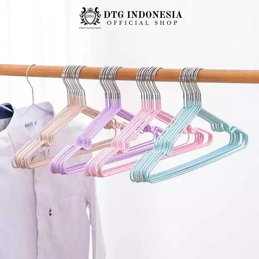 Jual DTG - Gantungan Hanger Baju Stainless Isi 10 Pcs Warna Warni ...