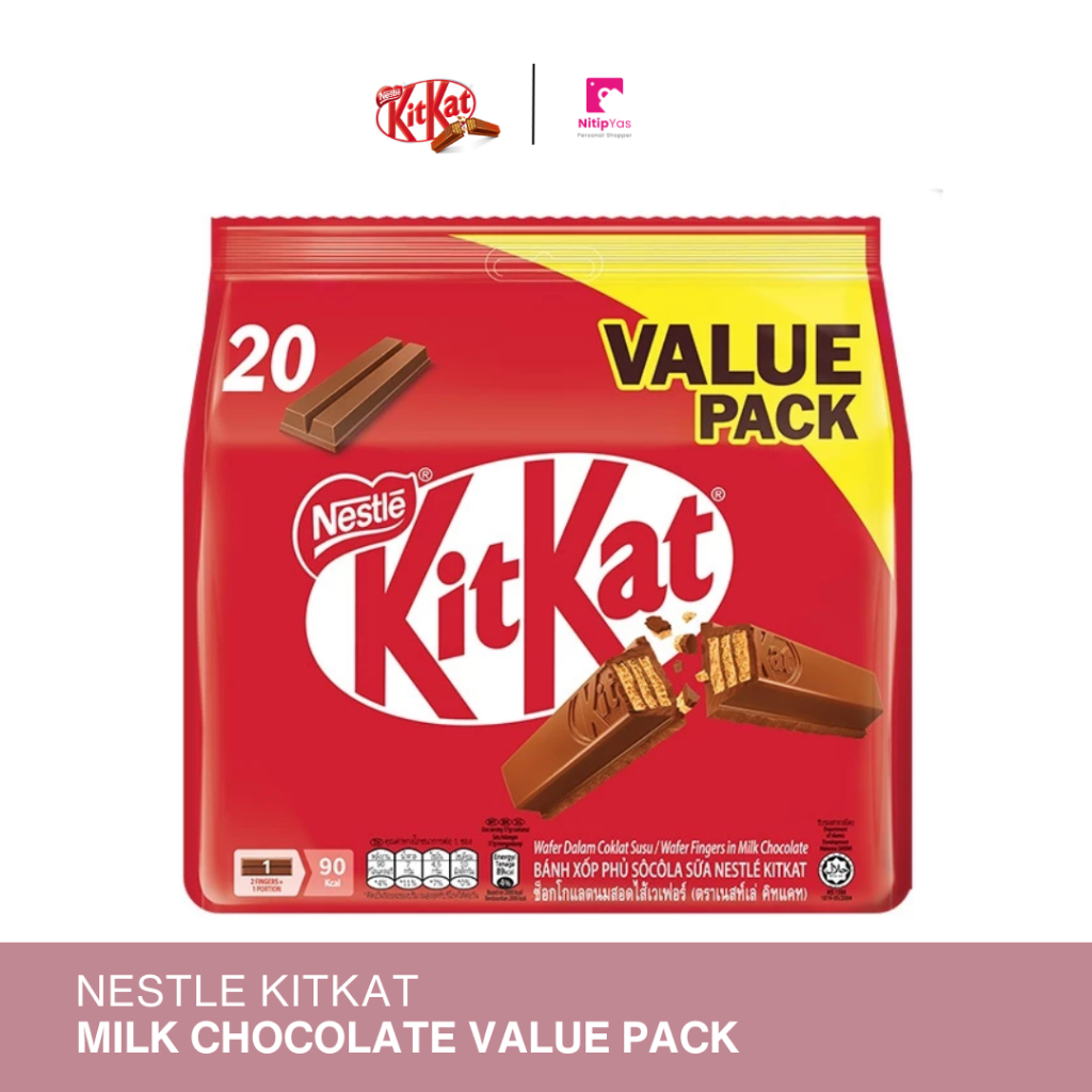 Jual NESTLÉ KitKat® 2-Fingers Milk Chocolate Value Share Pack 20 Pieces ...