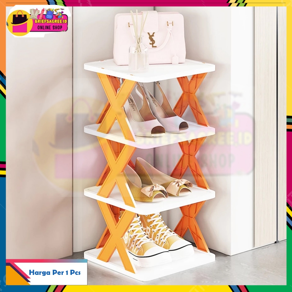 Jual Rak Sepatu Plastik Minimalis 4 Susun Tempat Sepatu Sandal ...