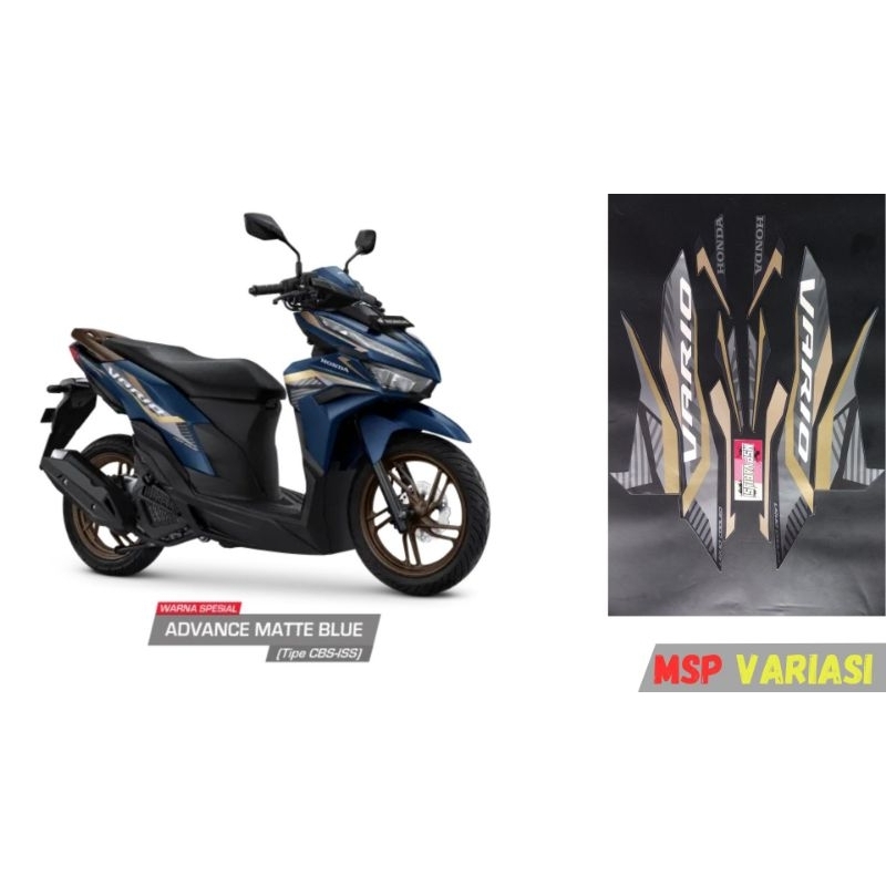 Jual vario 125 2023 2024 k2v gen 2 biru doff mate striping list lis ...